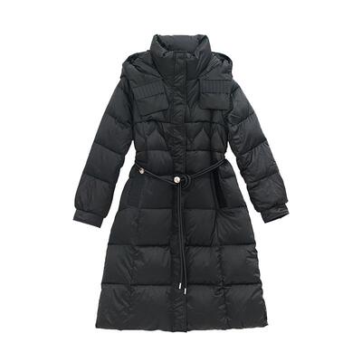 伊莎贝莲鹅绒保暖收腰中长羽绒服
