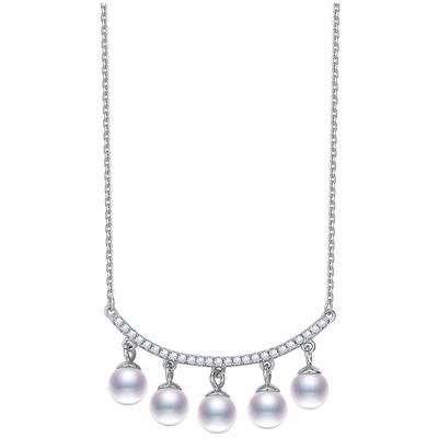 黛米S925银正圆极光淡水珍珠项链