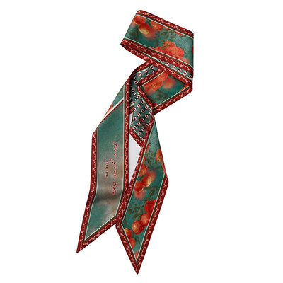 浆果少女原创油画丝巾艺术感绑