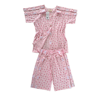 夏纯棉老人易穿脱服骨折病号服女