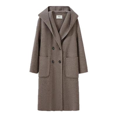 【商场同款】HPLY荷比俪冬季新款女斗篷式翻领连帽宽松长大衣