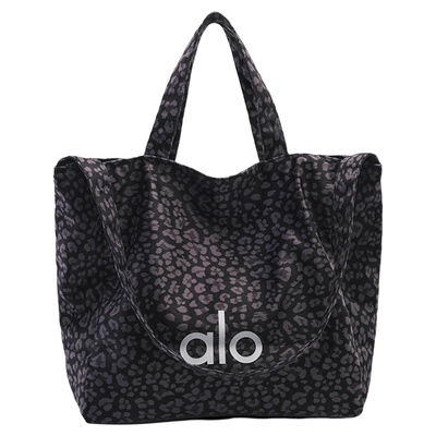 ALO豹纹麂皮大容量托特包