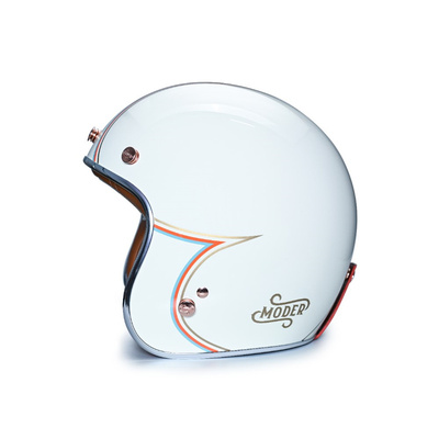 台湾moder春秋复古摩托车3/4半盔