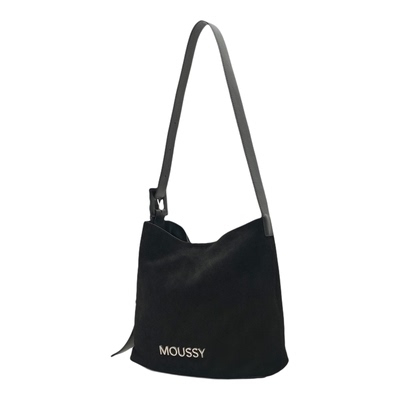 Moussy女麂皮水桶包时尚通勤包小众高级感女包简约包包