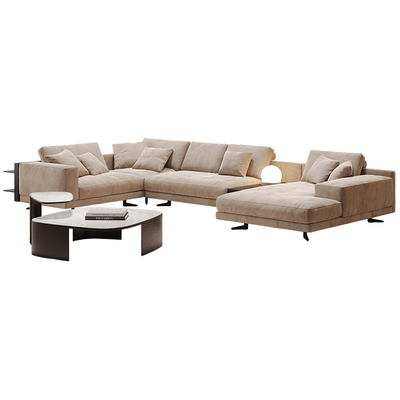 意式极简大户型U型沙发