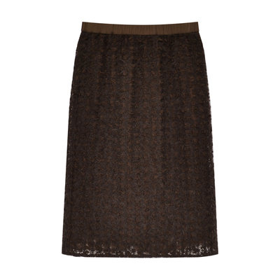 因由 时髦M1U风秋冬复古立体蕾丝H型宽松显瘦建筑感半身短裙女