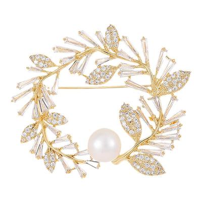 紫罗兰正版意叶珠胸针