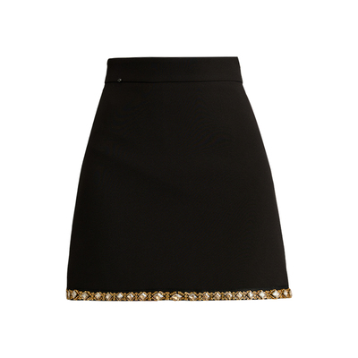 DPLAY高腰钉珠纯色半身裙