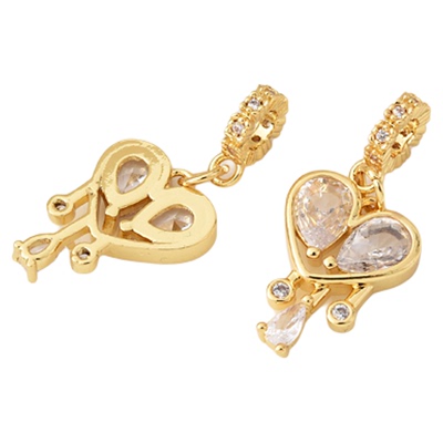 高保铜镀18K金色小滴溜流苏吊坠