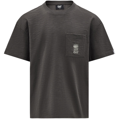 CAT卡特25秋冬新款男士口袋刺绣标基础圆领短袖T恤