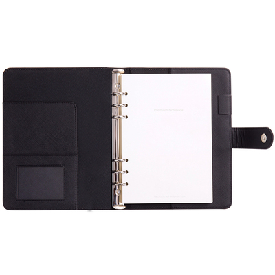 包邮活页皮面学生会议本得力文具