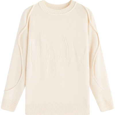 播broadcute童装毛衣女童秋冬新款宽松圆领打底针织毛衫KEQ3S552