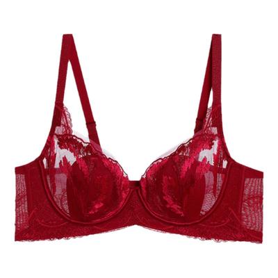 爱慕美体本命年红色大胸显小文胸