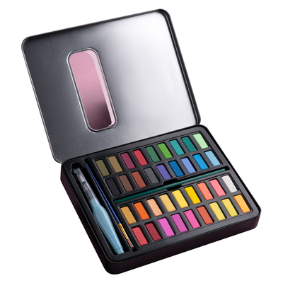 水彩颜料固体珠光色送教程