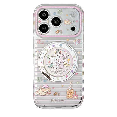 kaia 甜系派对小动物适用苹果18promax手机壳iphone17pro新款15支点支架16女17pm全包18pro透明14防摔手机套