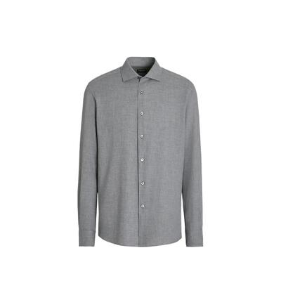 ZEGNA杰尼亚麻灰色衬衫
