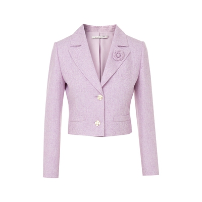 朗姿集团LIME莱茵斜纹羊毛好花呢套装香风上衣法式半身裙25冬新款