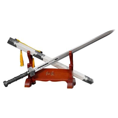 龙泉青缸剑金属刀剑摆件宝剑长剑实拍冷兵器大马士革钢剑未开刃