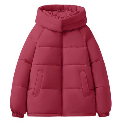 班尼路红色棉服外套女2026新款