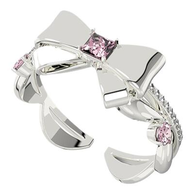 KOOKISS 心动效应系列 小众设计师 镶钻蕾丝缠绕蝴蝶结戒指