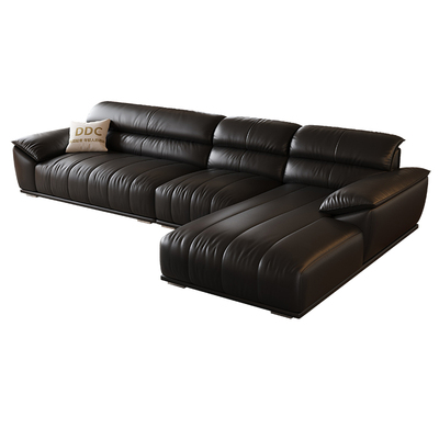 DDC意式极简头层牛皮中真皮沙发