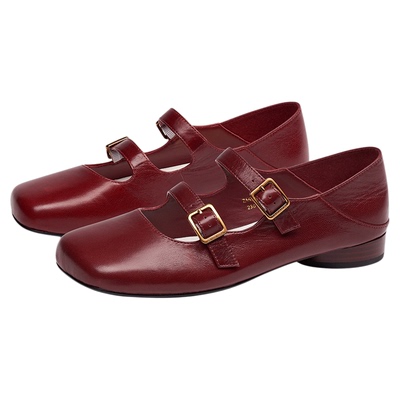 莎莎苏玛丽珍鞋舒适羊皮浅口单鞋