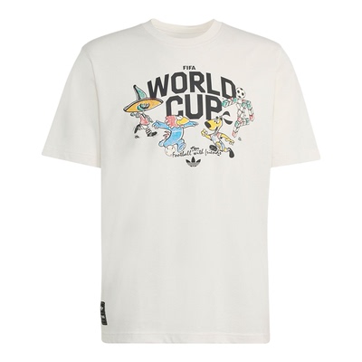 Adidas/阿迪达斯正品三叶草男士圆领时尚图案足球短袖T恤KE2038
