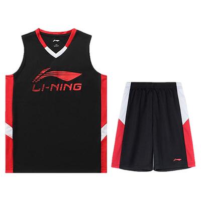 李宁正品篮球系列大童宽松透气专业速干比赛无袖套装YATT133-11