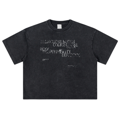 NOTSEXX 能力越大责任越大vintage数码直喷260g美式boxy短袖t恤男