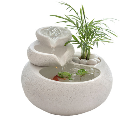 桌面LED灯光招财流水摆件