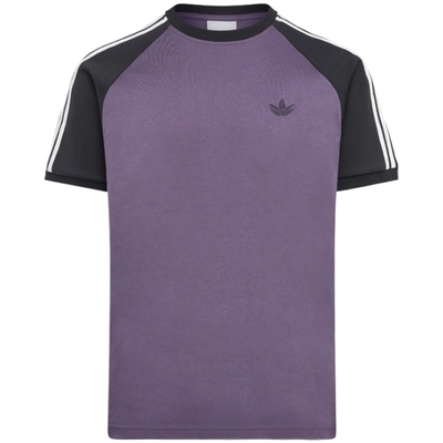 adidas阿迪达斯三叶草男子撞色插肩袖纯棉休闲运动短袖T恤LD6436
