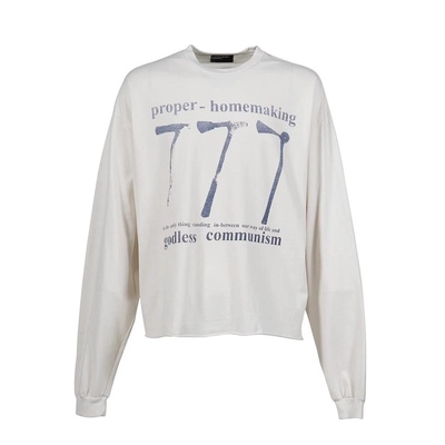 ERD777数字印花话筒卷边长袖