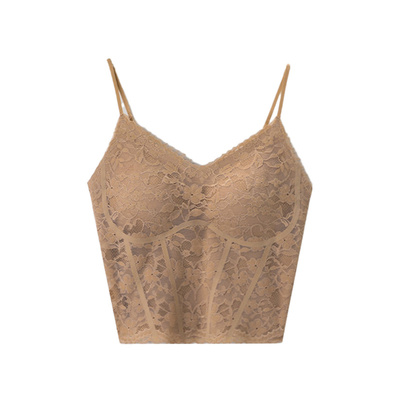 法式蕾丝修身小吊带轻奢