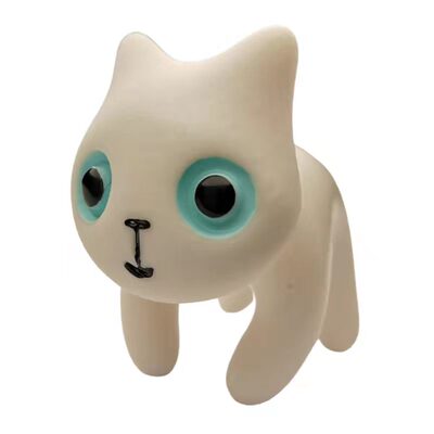 Catmade原创设计立体白猫耳钉