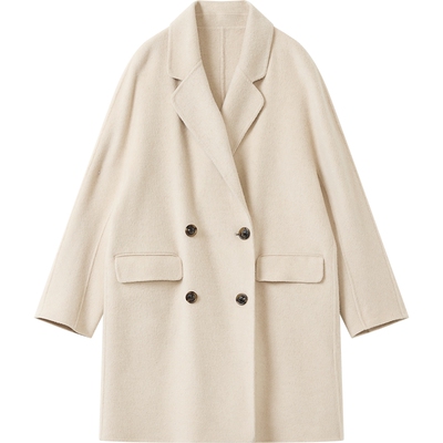 播倪妮同款韩系中长款宽松通勤毛呢外套女秋冬新款BDS4AD3885