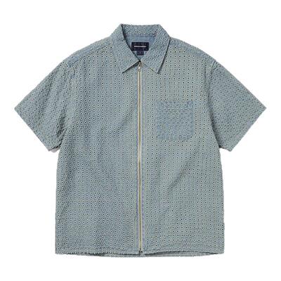 thisisneverthat®  Damaged Denim Zip S/S Shirt 25新款牛仔衬衫