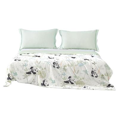 水星儿童低敏凉感夏被母婴A类抑菌夏凉被可水洗被芯空调被绿色