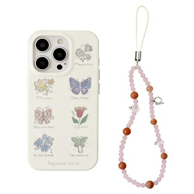 Puui原创17pro磨砂手机壳高级iphone16pro15promax苹果17promax简约闪粉带链条16promax手机壳