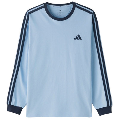 【自营】Adidas阿迪达斯长袖T恤宽松三条纹男装新款套头衫KU6446