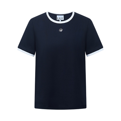 LILY短款通勤撞色百搭简约短袖