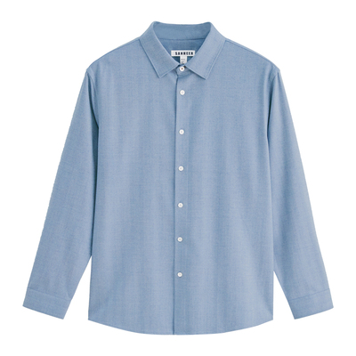 秋冬季保暖纤维羊绒混纺长袖衬衫