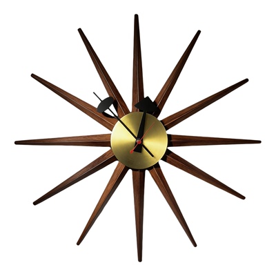 黄铜北欧设计太阳挂钟