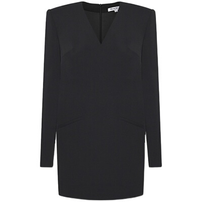 Maison Wester秋季时尚美式复古通勤平肩宽松版西服裙连衣裙