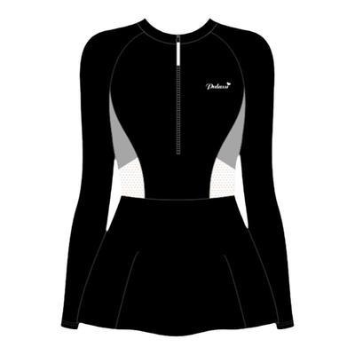 pulassi泳衣女显瘦连体裙式长袖