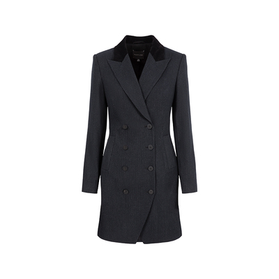 MARYLING蓝底白条西装外套