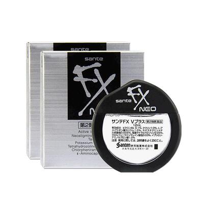 Sante参天FX NEO眼药水12ml*2件日本润眼液滴眼液护眼液疲劳清凉