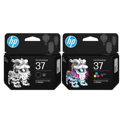 HP惠普原装37黑色彩色墨水盒