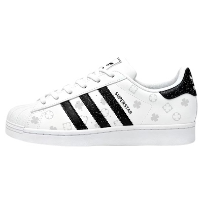 【定制球鞋】adidas originals SUPERSTAR 灰白轻奢 低帮 板鞋