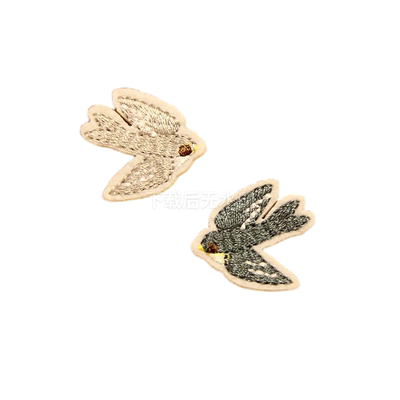 刺绣画贴布布贴燕子可爱飞鸟精致