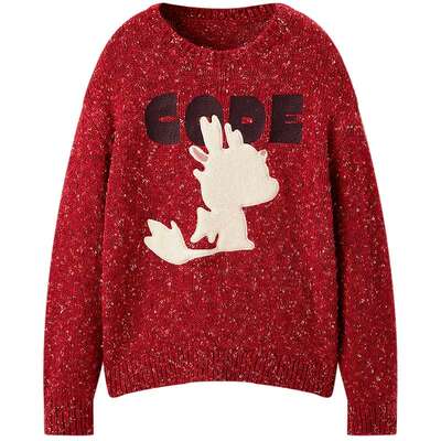 乐町趣味圆领线套衫春毛针织衫女C2EEE14